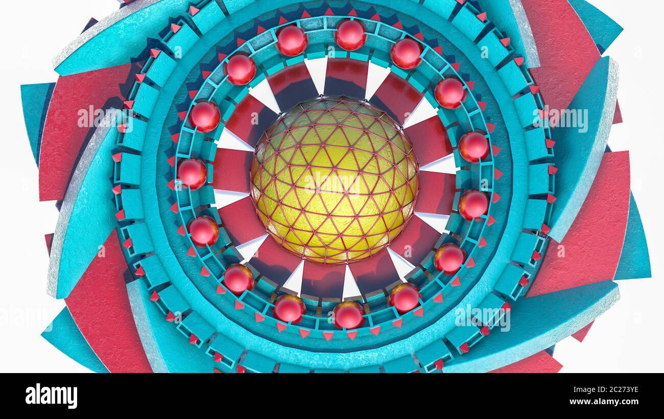 Abstract futuristic three-dimensional background of different 3d shapes ...