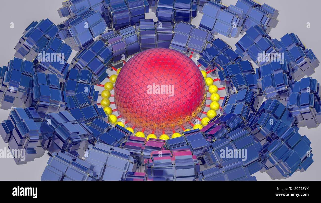 Abstract futuristic three-dimensional background of different 3d shapes ...
