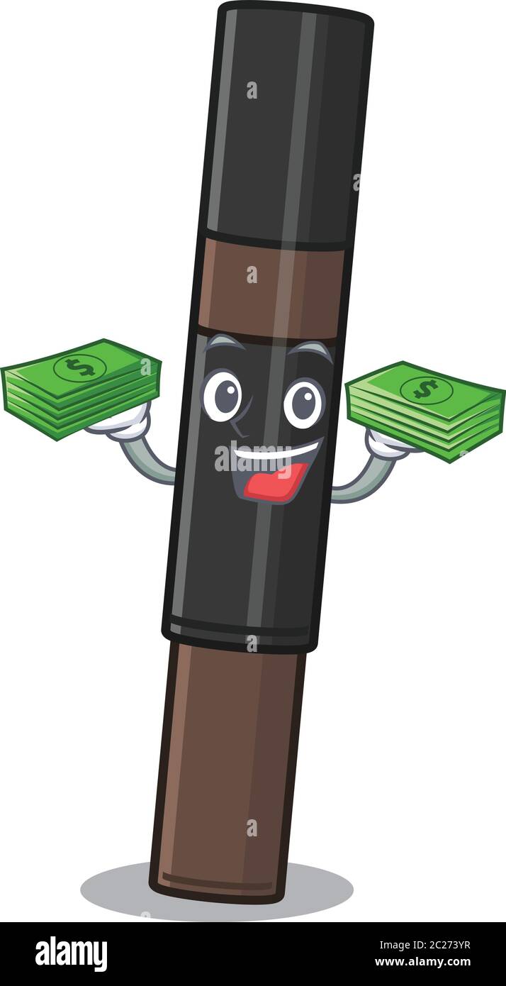 A wealthy eyebrow pencil cartoon character with much money Stock Vector ...