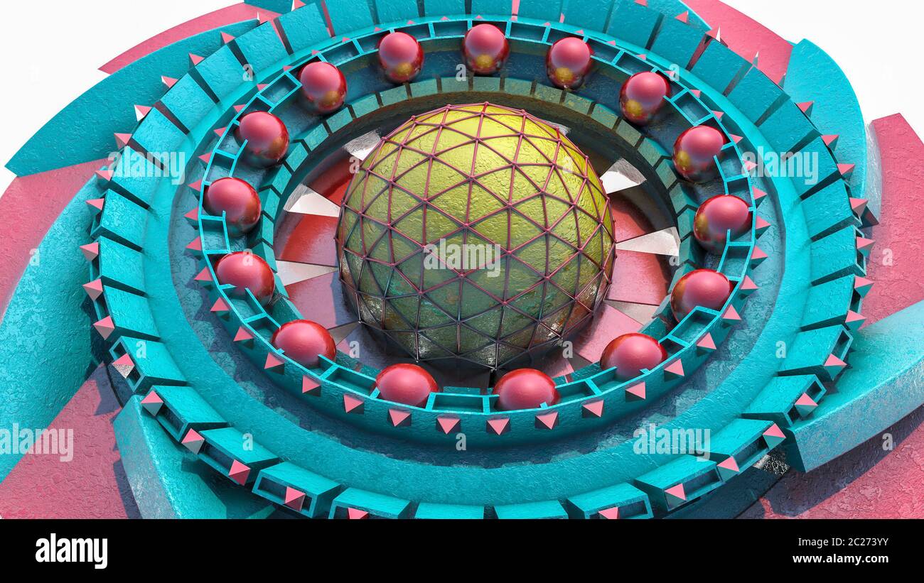 Abstract futuristic three-dimensional background of different 3d shapes ...