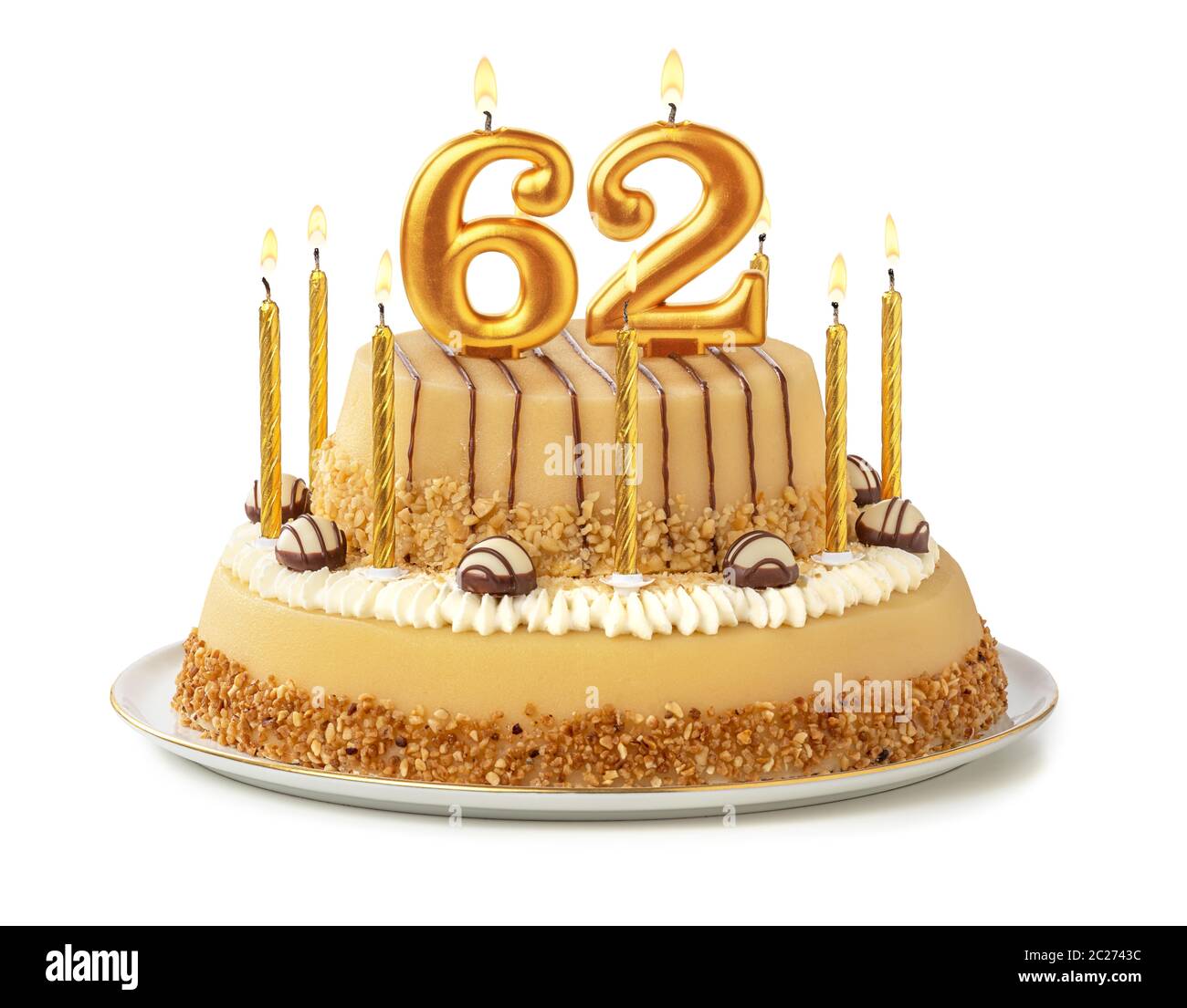 Birthday cake candles number 62 hi-res stock photography and images - Alamy