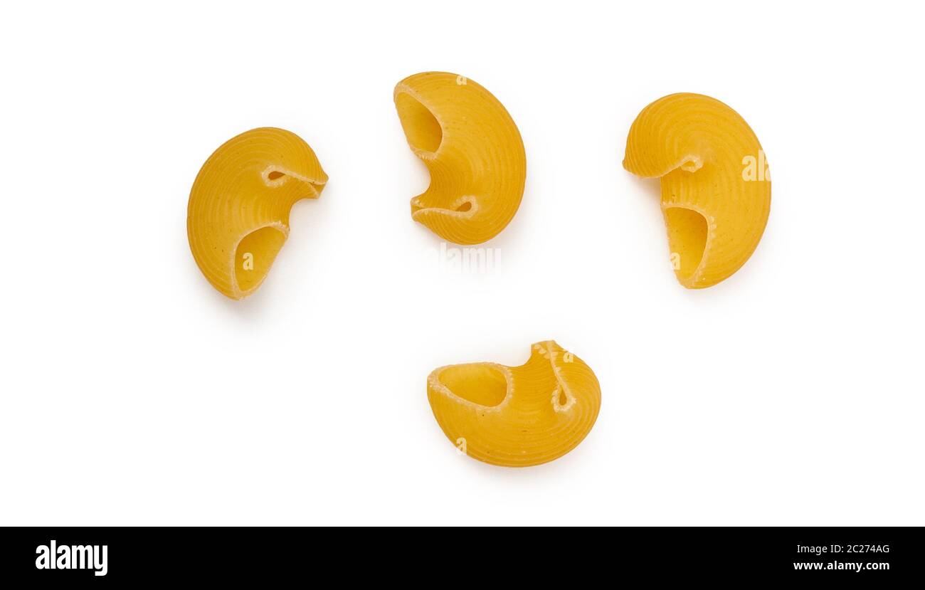 Pipe rigate Italian pasta isolated on white background Stock Photo - Alamy