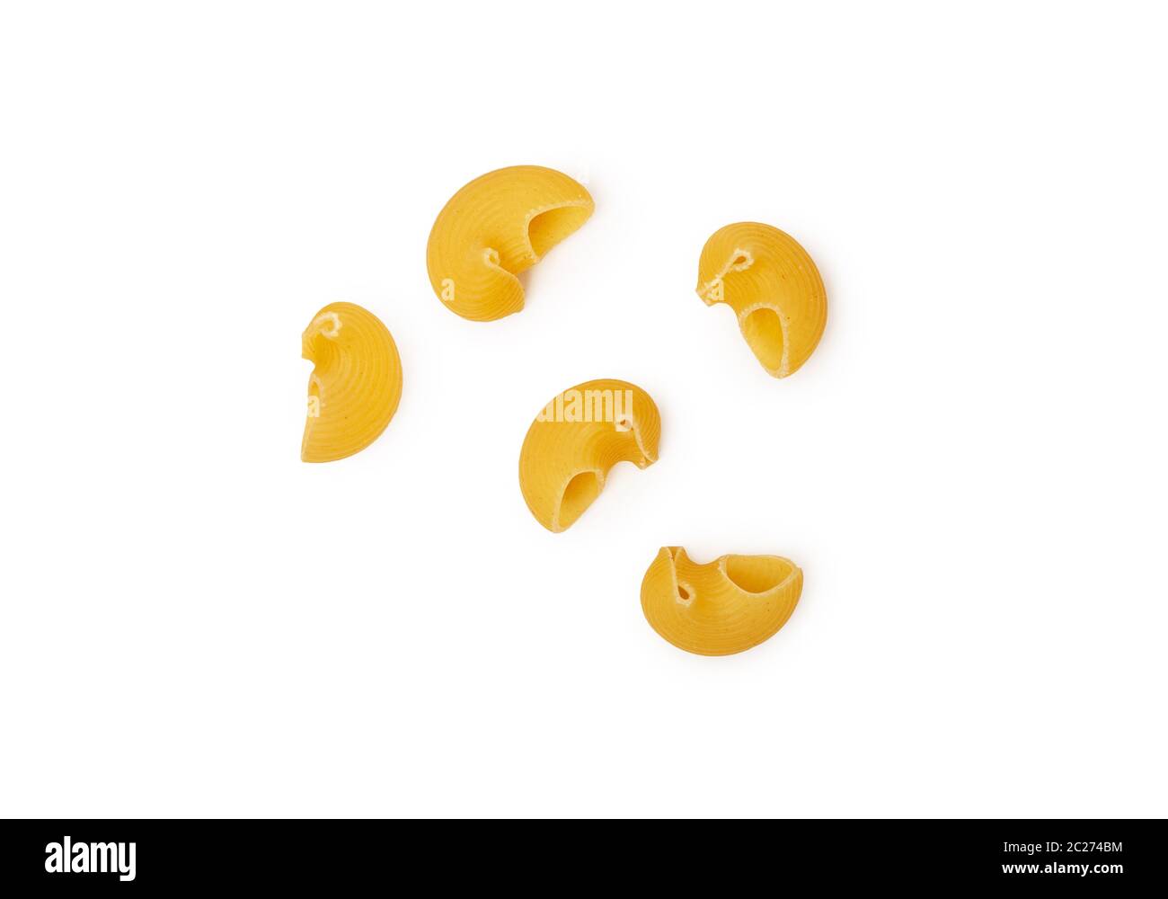 Pipe rigate Italian pasta isolated on white background Stock Photo - Alamy