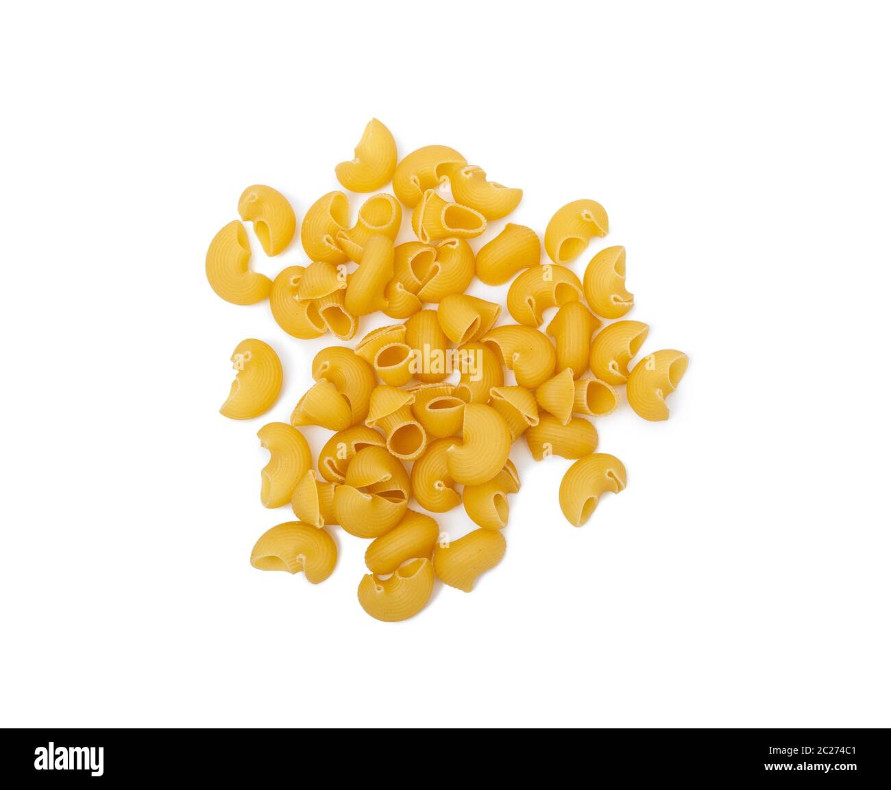 Pipe rigate Italian pasta isolated on white background Stock Photo - Alamy