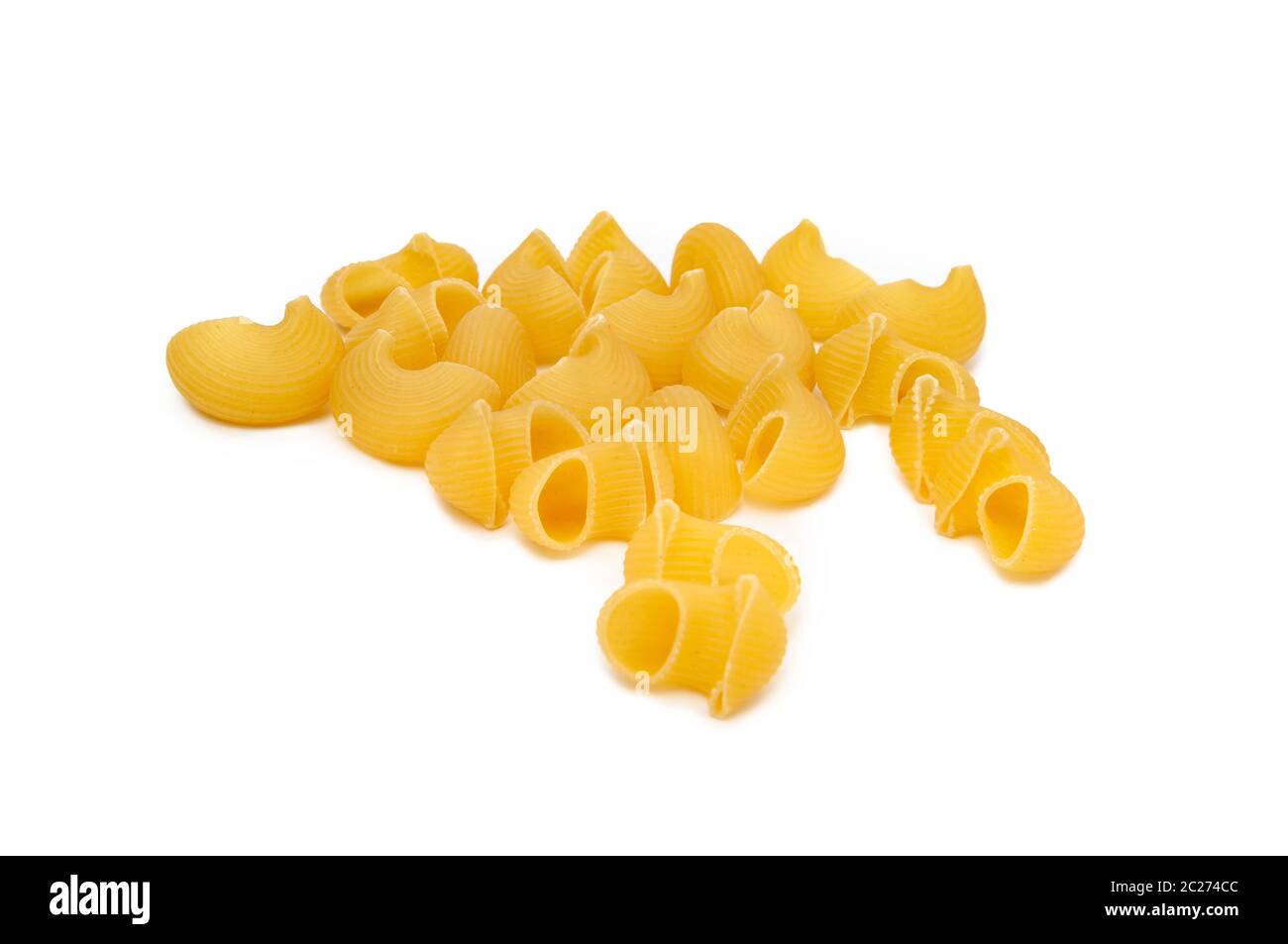 Pipe rigate Italian pasta isolated on white background Stock Photo - Alamy