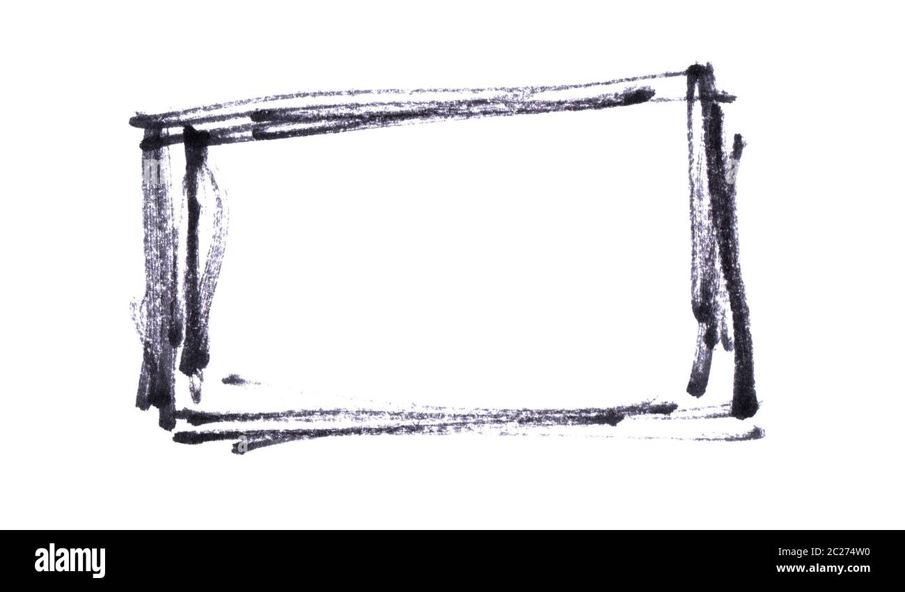 Very dirty sketch of black rectangle or frame Stock Photo - Alamy