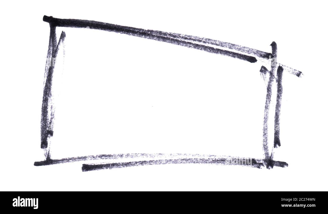 Black rectangle frame - Sketch of hand drawn black pencil background ...