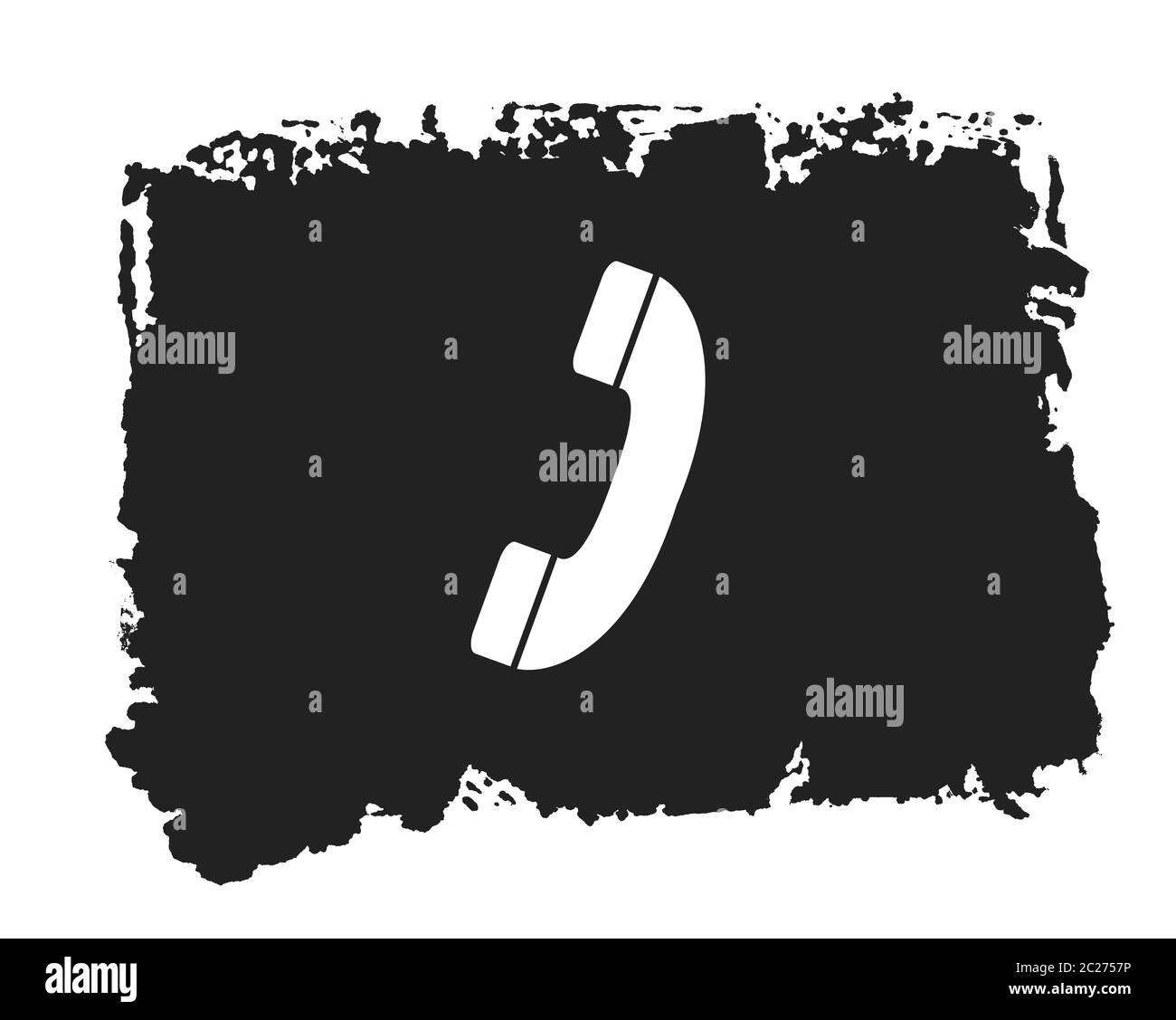 Hotline Icon - Symbol on isolated black hand painted grunge texture ...