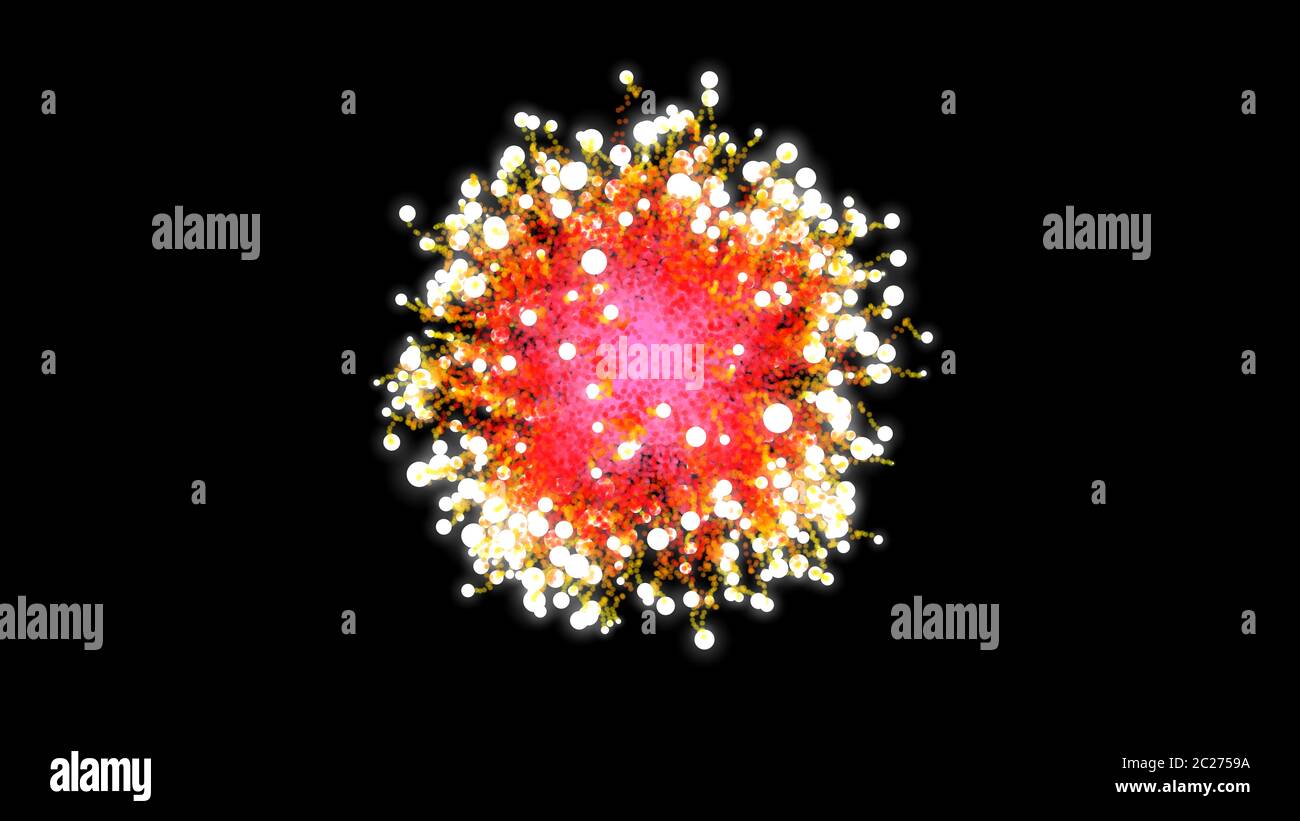 3D illustration, The explosion of the circle of the ball, 3 explosive ...