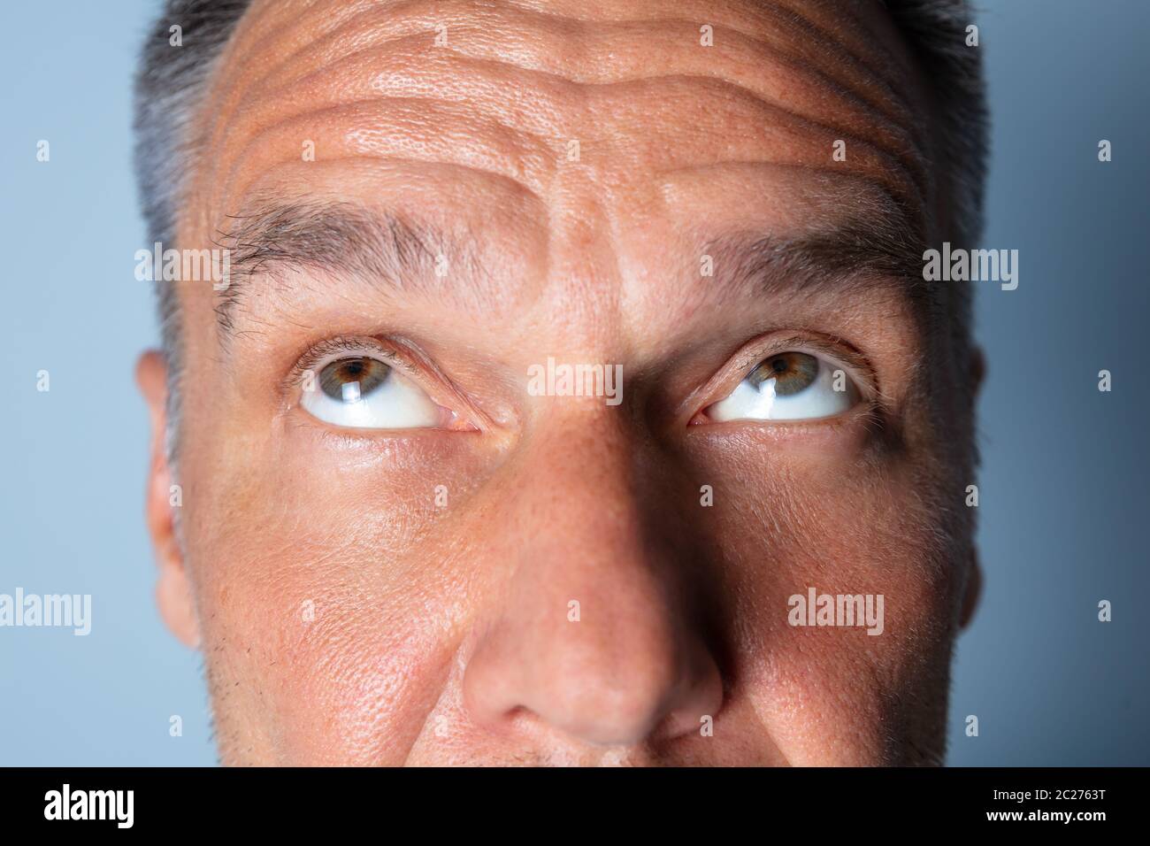 Man Doing Shifting Eye Exercise To Improve Vision Stock Photo - Alamy