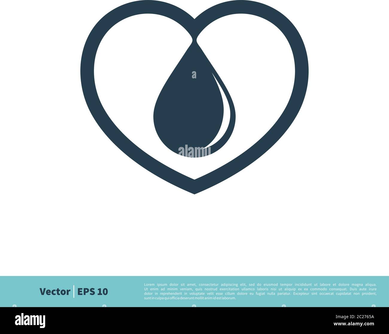 Drop Water and Heart Icon Vector logo Template Illustration Design ...