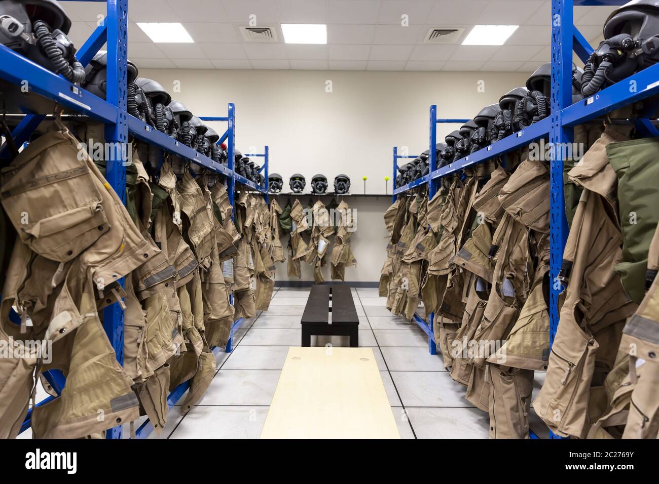 Fighter aircraft pilot uniforms dressing room Stock Photo - Alamy