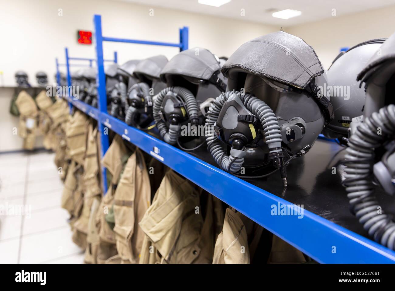 Fighter aircraft pilot uniforms dressing room Stock Photo - Alamy
