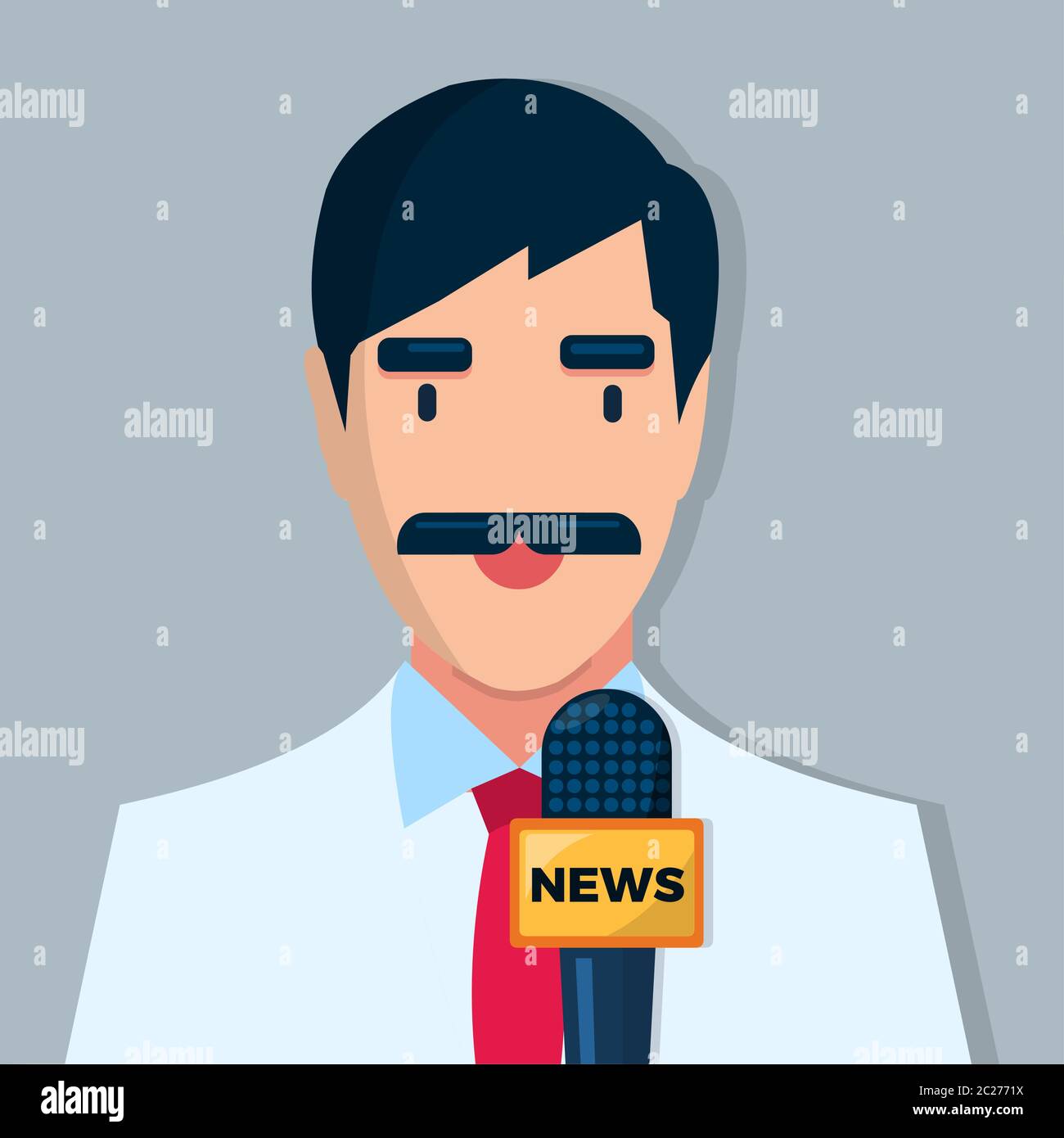 man news anchor isolated vector illustration in flat style Stock Vector ...