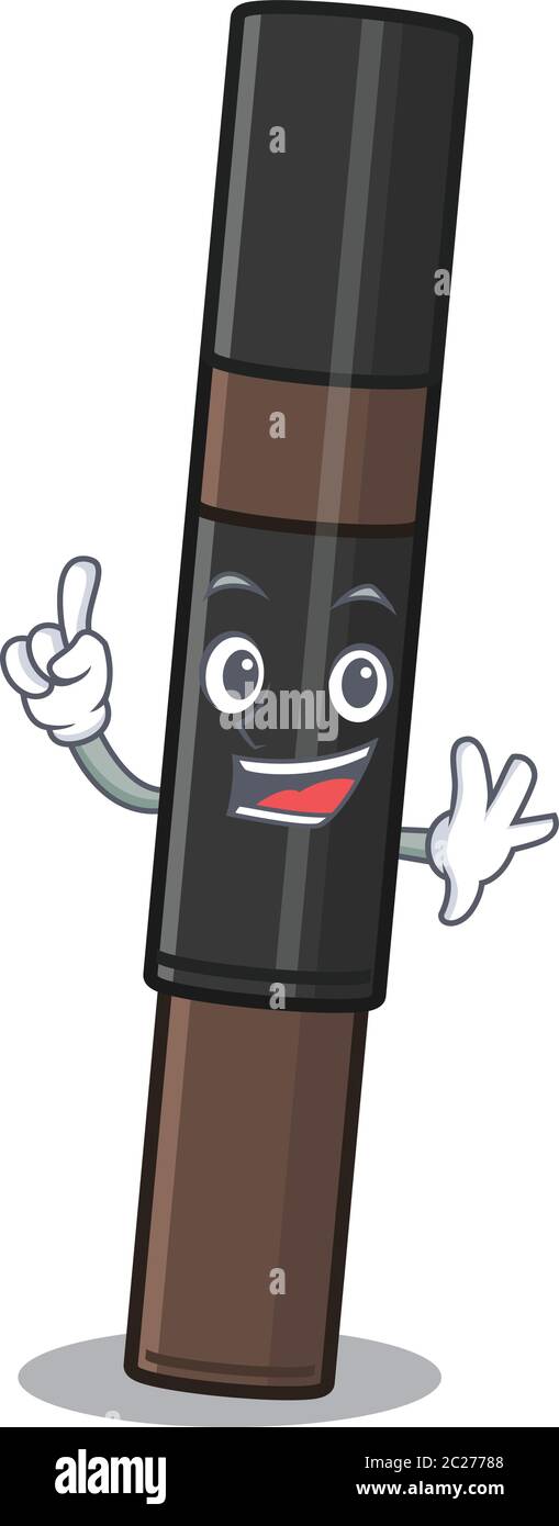 Eyebrow pencil caricature design style with one finger gesture Stock ...