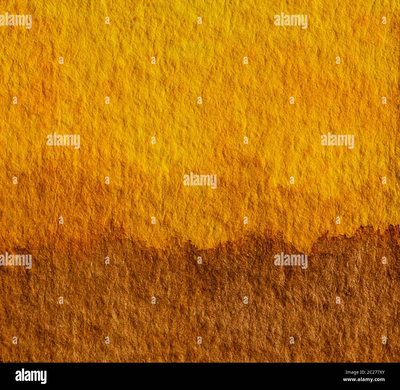 Abstract watercolor hand paint of yellow and brown brush strokes on ...