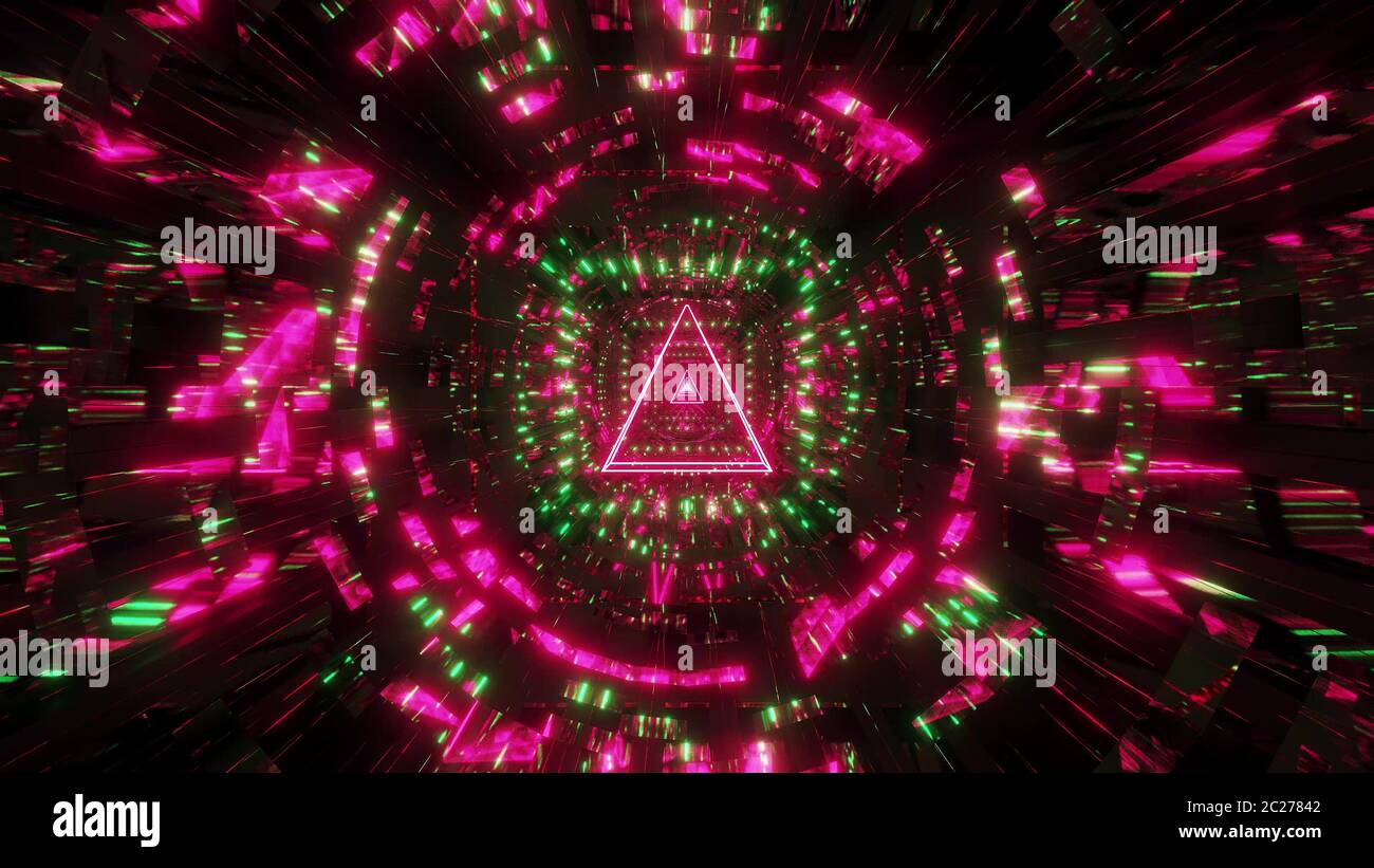 abstract reflection background with red triangle wireframe design 3d ...