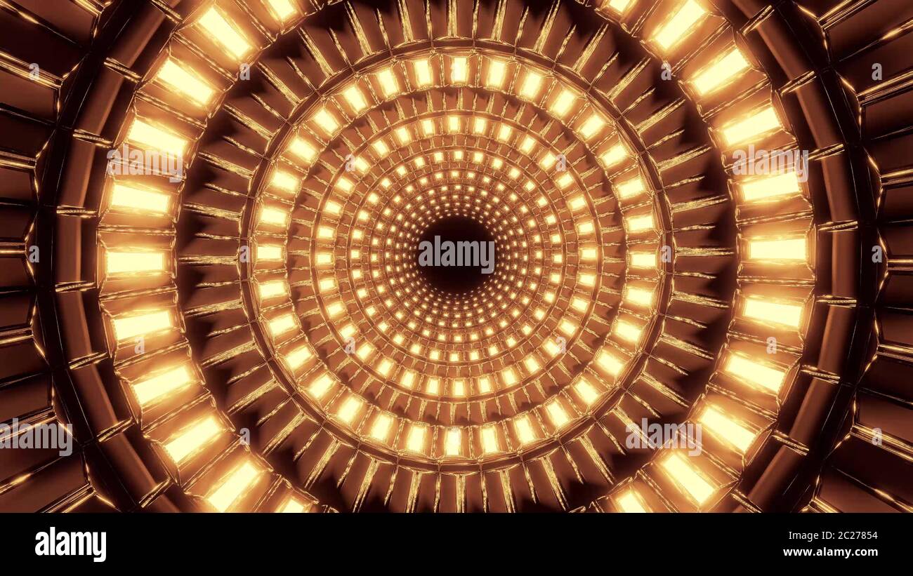 abstract round glowing golden shapes design 3d illustration wallpaper ...