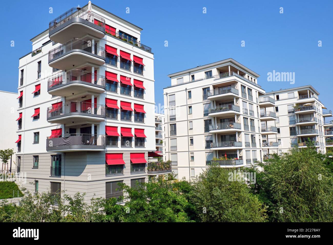 New white apartment buildings seen in Berlin, Germany Stock Photo - Alamy