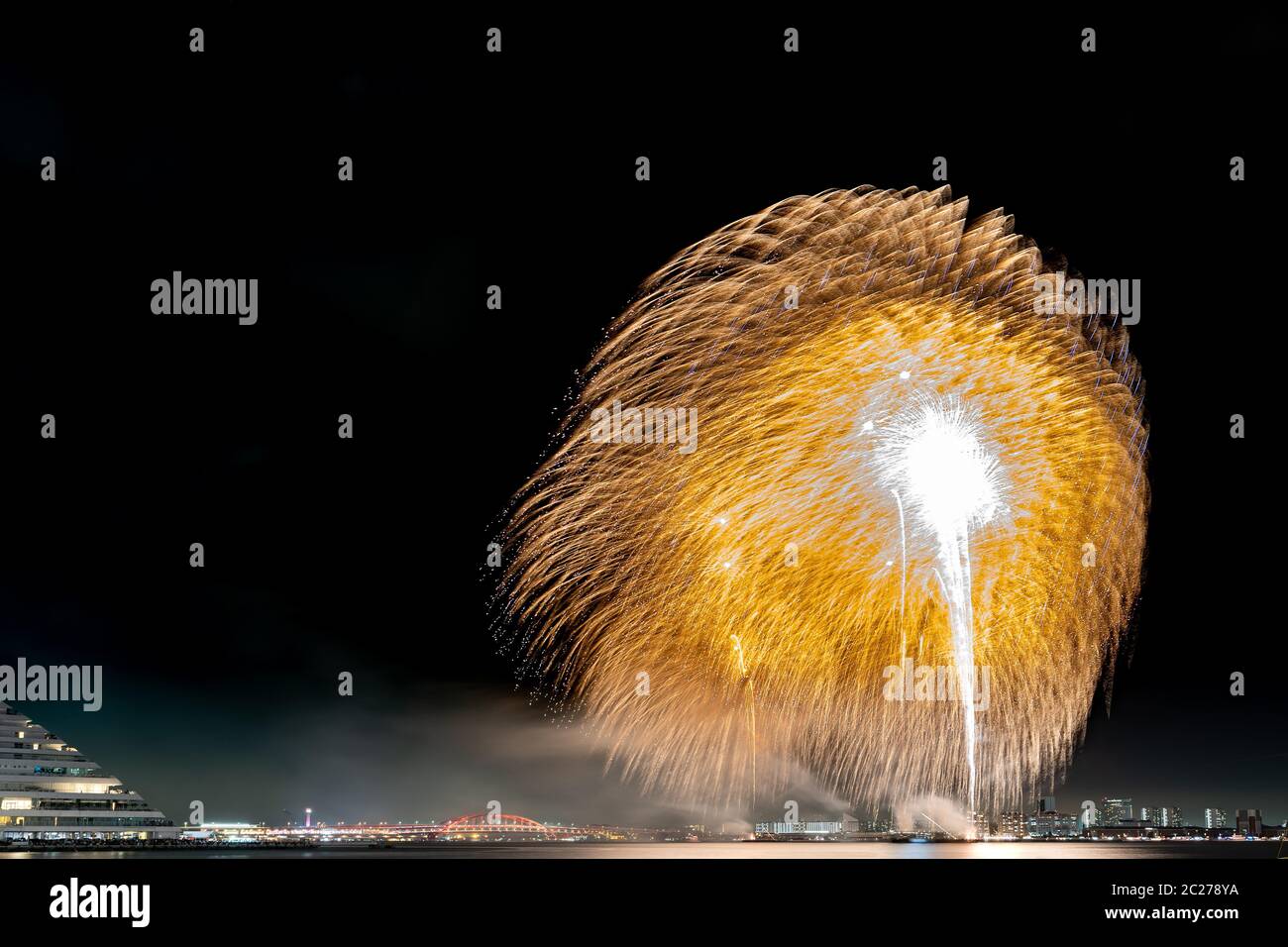 Beautiful firework in summer festival matsuri in Kobe Japan Stock Photo ...