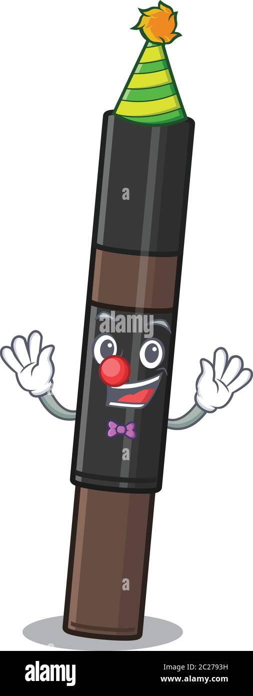 smiley clown eyebrow pencil cartoon character design concept Stock ...