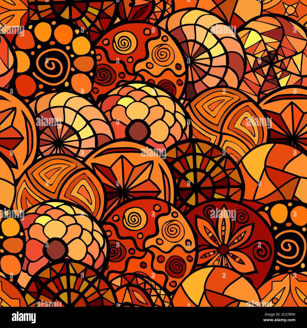 hand drawn ethnic seamless pattern Stock Photo - Alamy