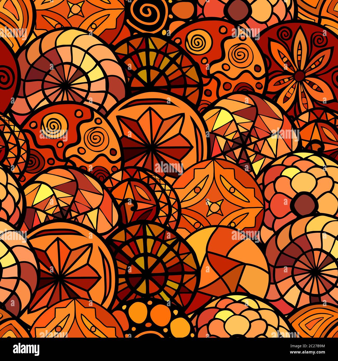 hand drawn ethnic seamless pattern Stock Photo - Alamy