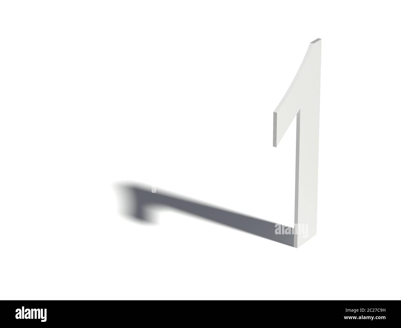 Drop shadow digit. Number ONE 1. 3D Stock Photo - Alamy