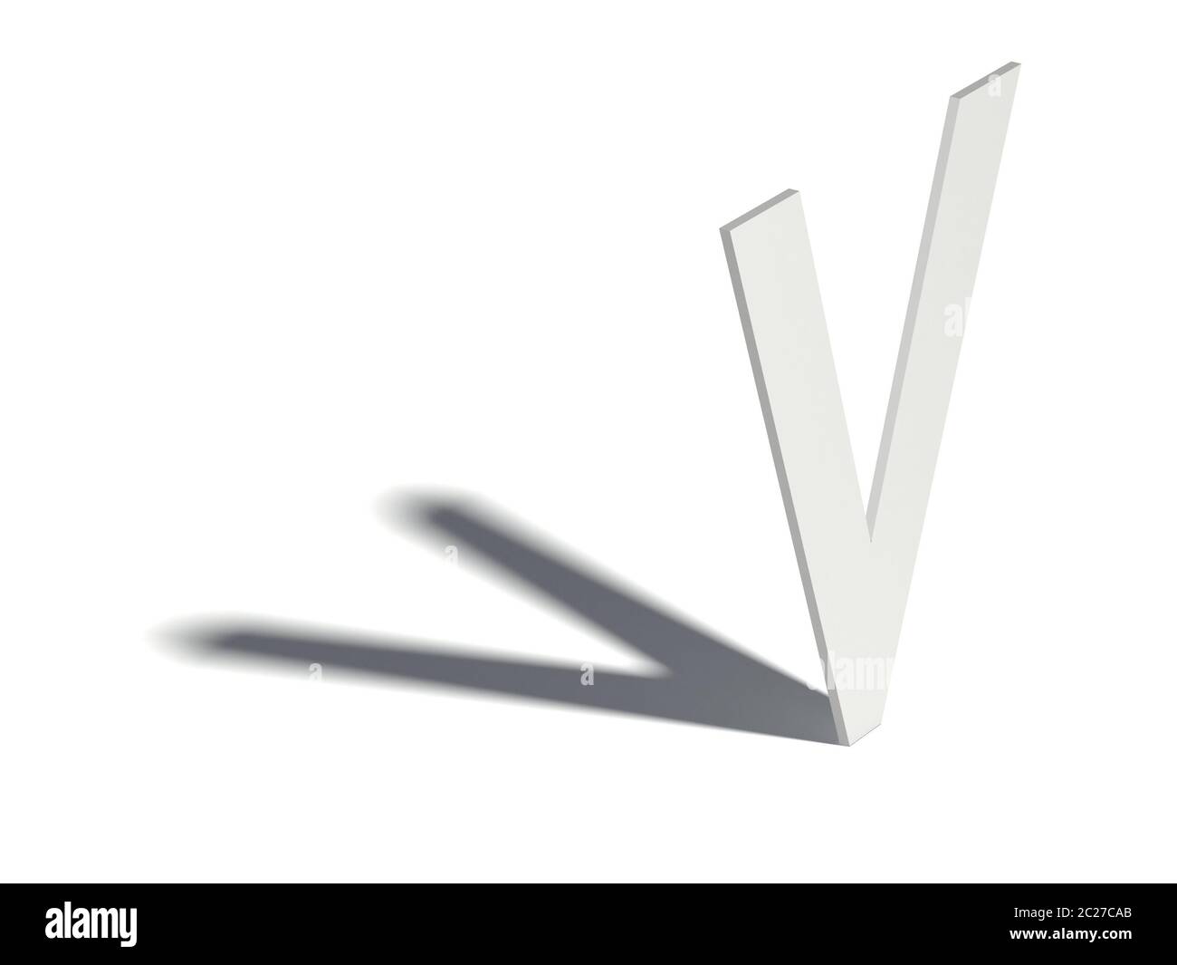 Drop shadow font. Letter V. 3D Stock Photo - Alamy
