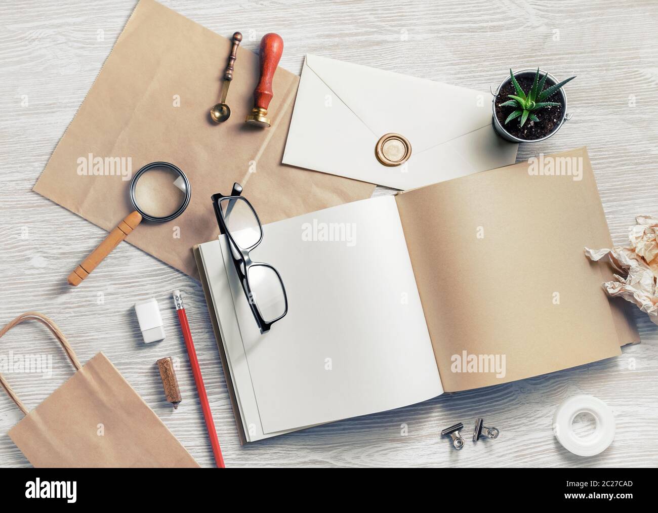 Blank retro stationery Stock Photo - Alamy
