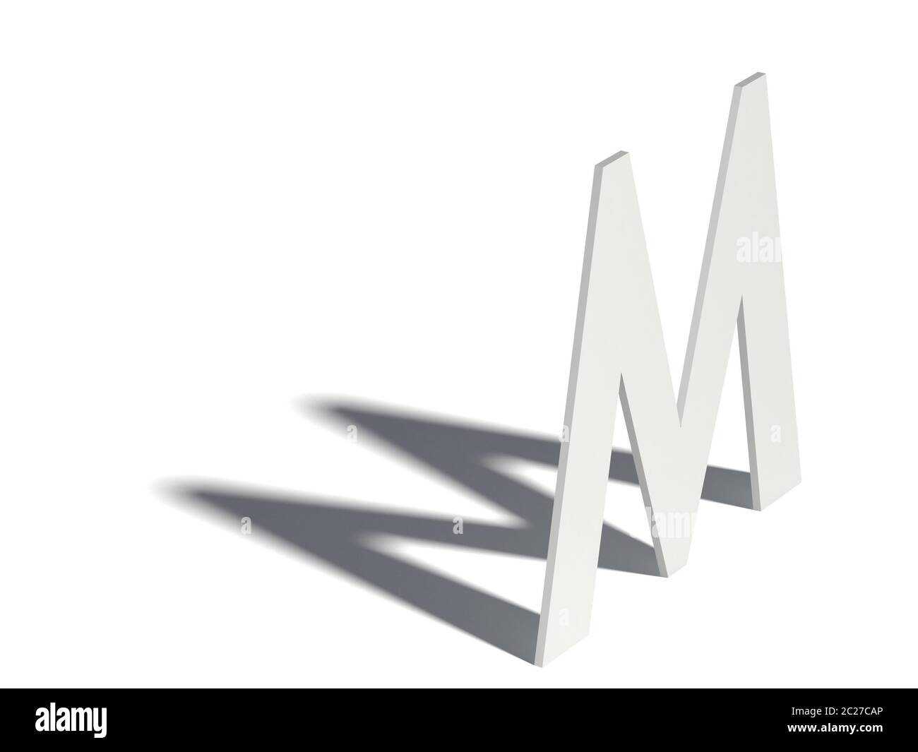 Drop shadow font. Letter M. 3D Stock Photo - Alamy