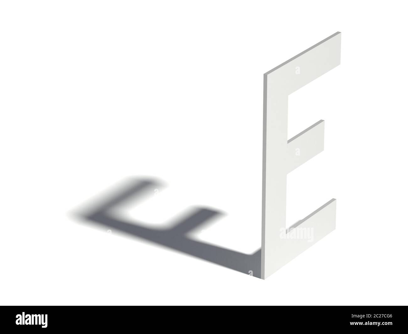 Drop shadow font. Letter E. 3D Stock Photo - Alamy