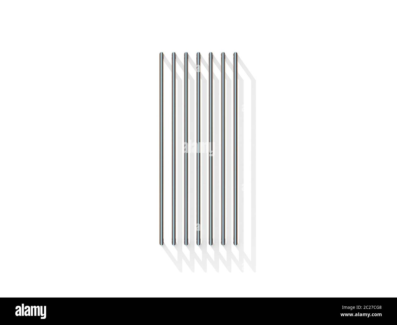 Silver, steel wire font. Letter I Stock Photo - Alamy