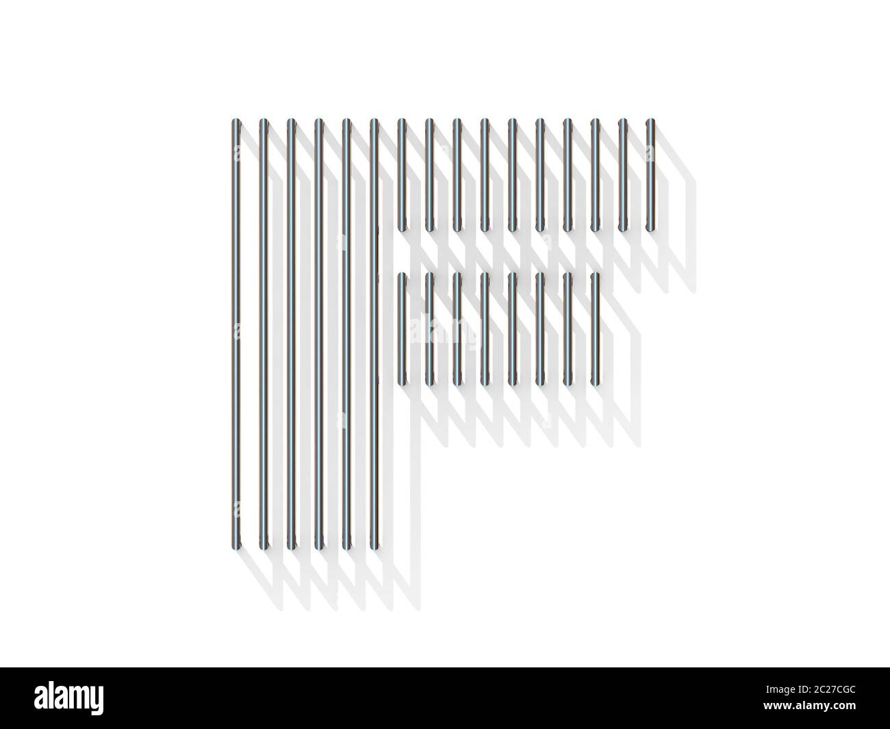 Silver, steel wire font. Letter F Stock Photo - Alamy