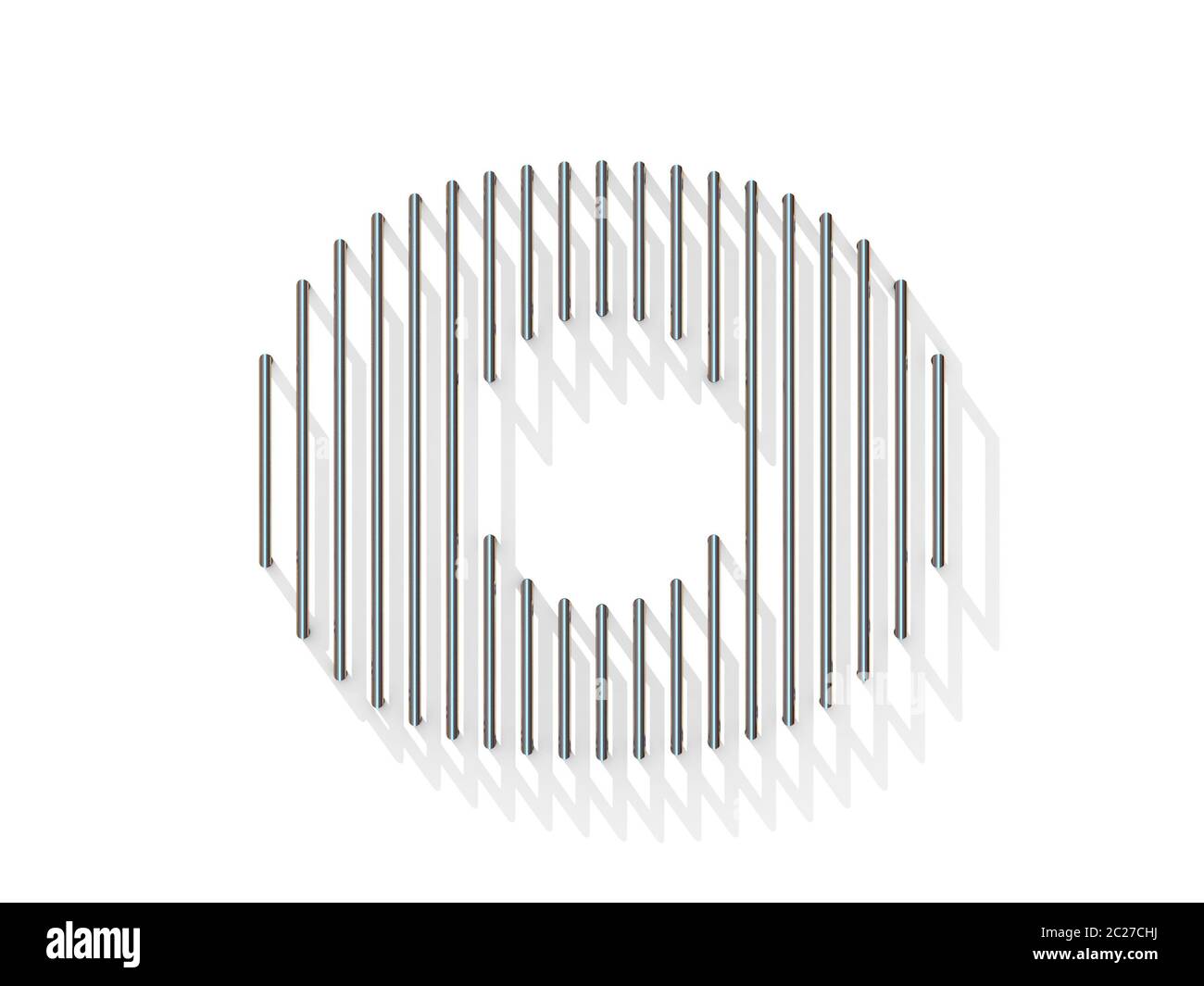 Silver, steel wire font. Number ZERO 0 Stock Photo - Alamy