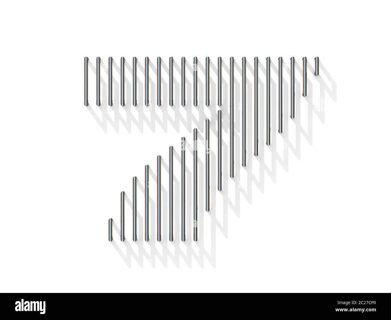 Silver, steel wire font. Number SEVEN 7 Stock Photo - Alamy