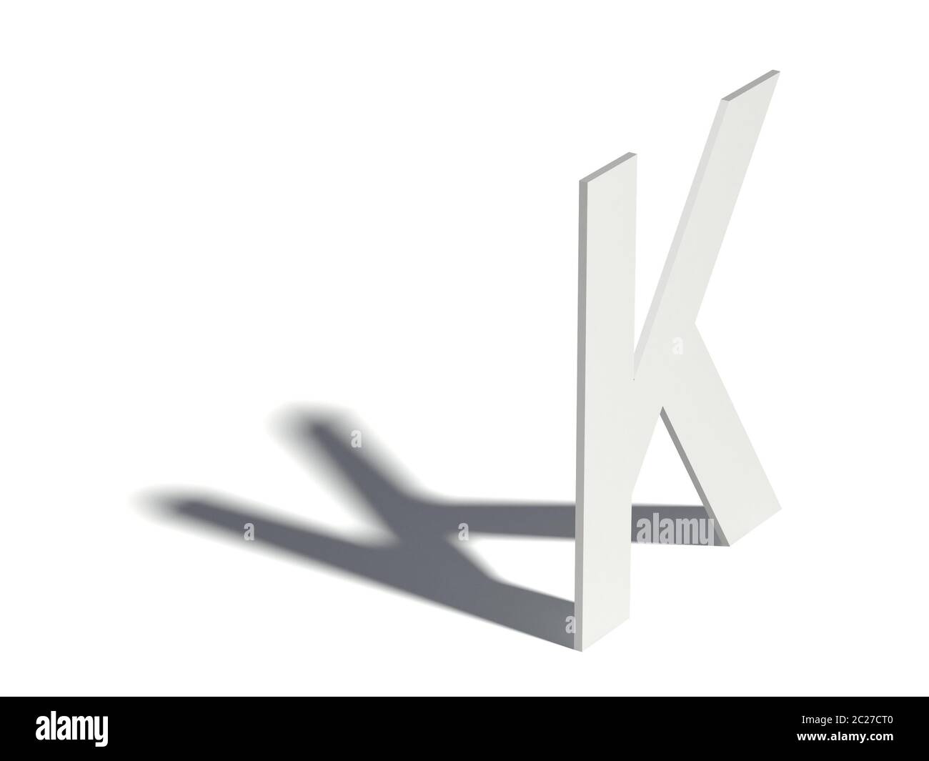 Drop shadow font. Letter K. 3D Stock Photo - Alamy