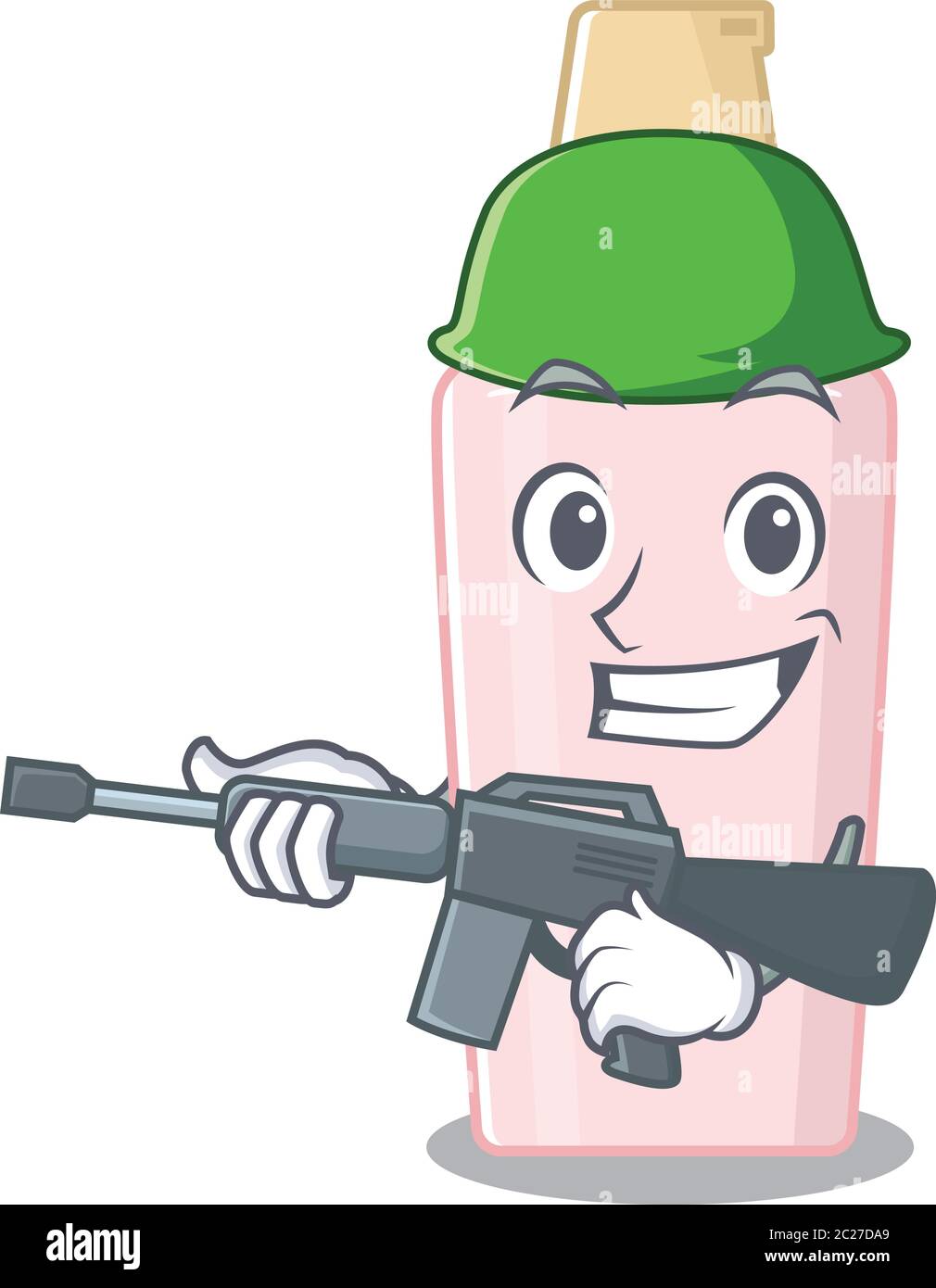 A cartoon picture of Army foundation holding machine gun Stock Vector ...