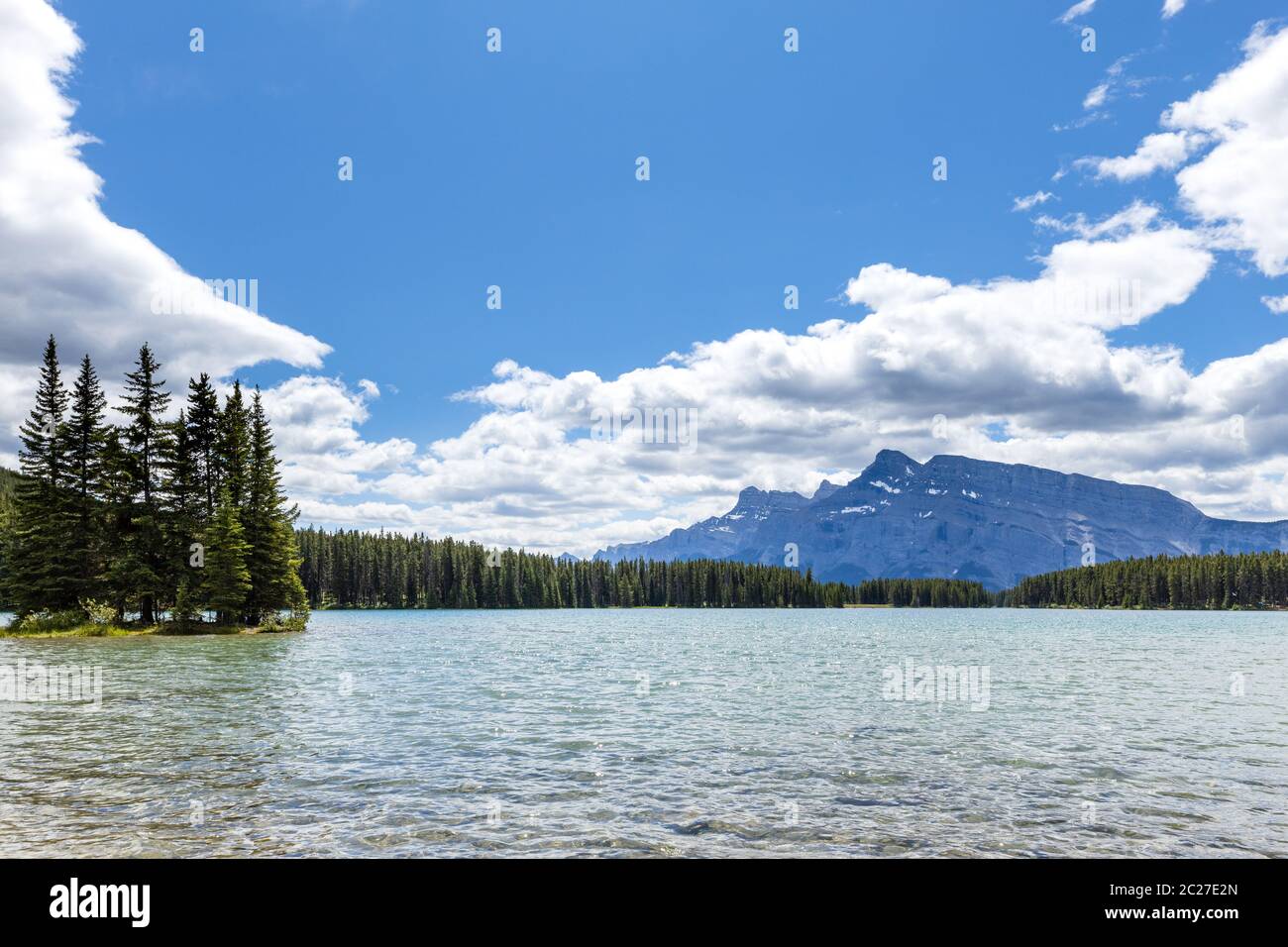 Scenic reflection in two jack lake hi-res stock photography and images ...