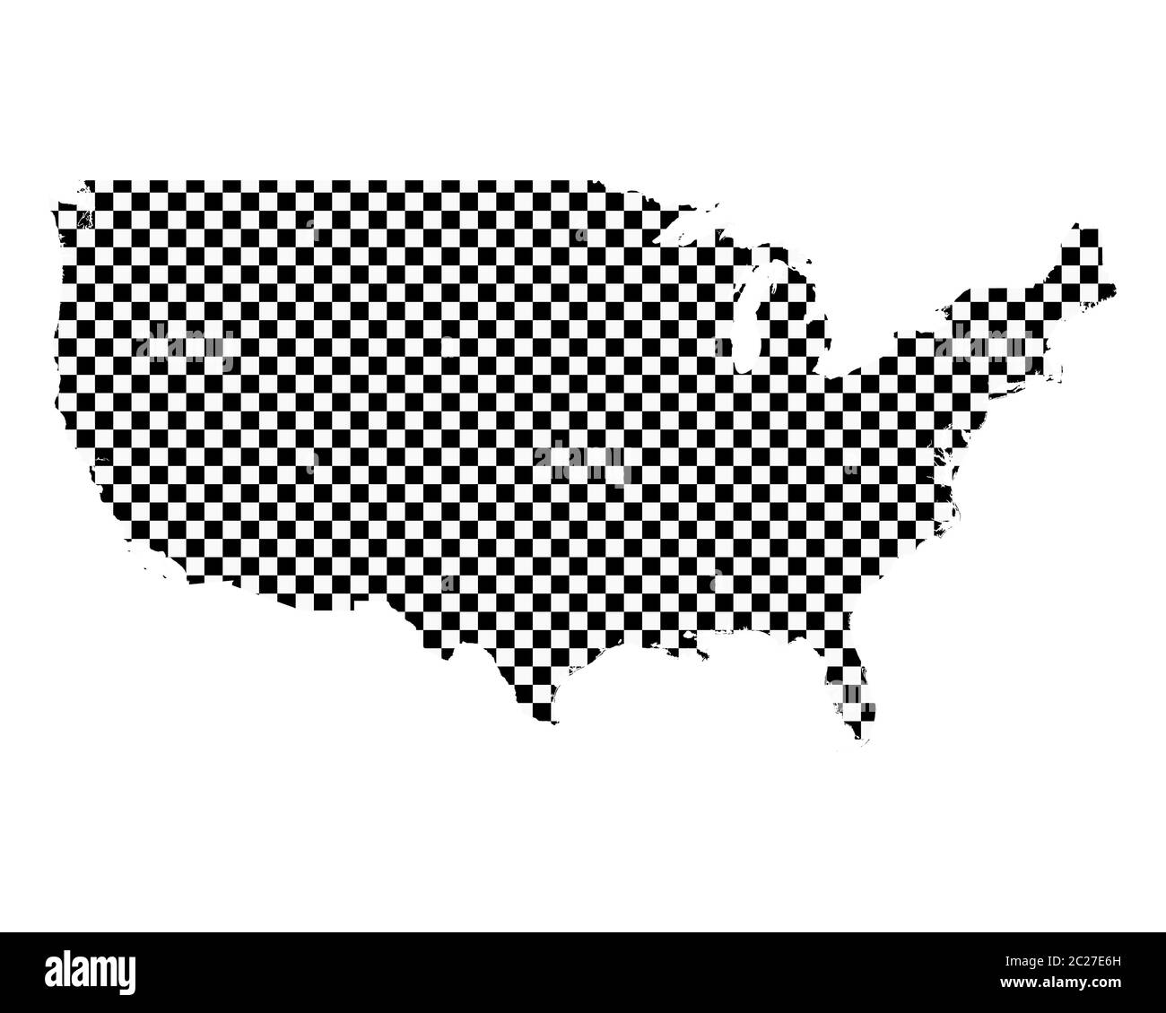 Map of the USA in checkerboard pattern Stock Photo - Alamy
