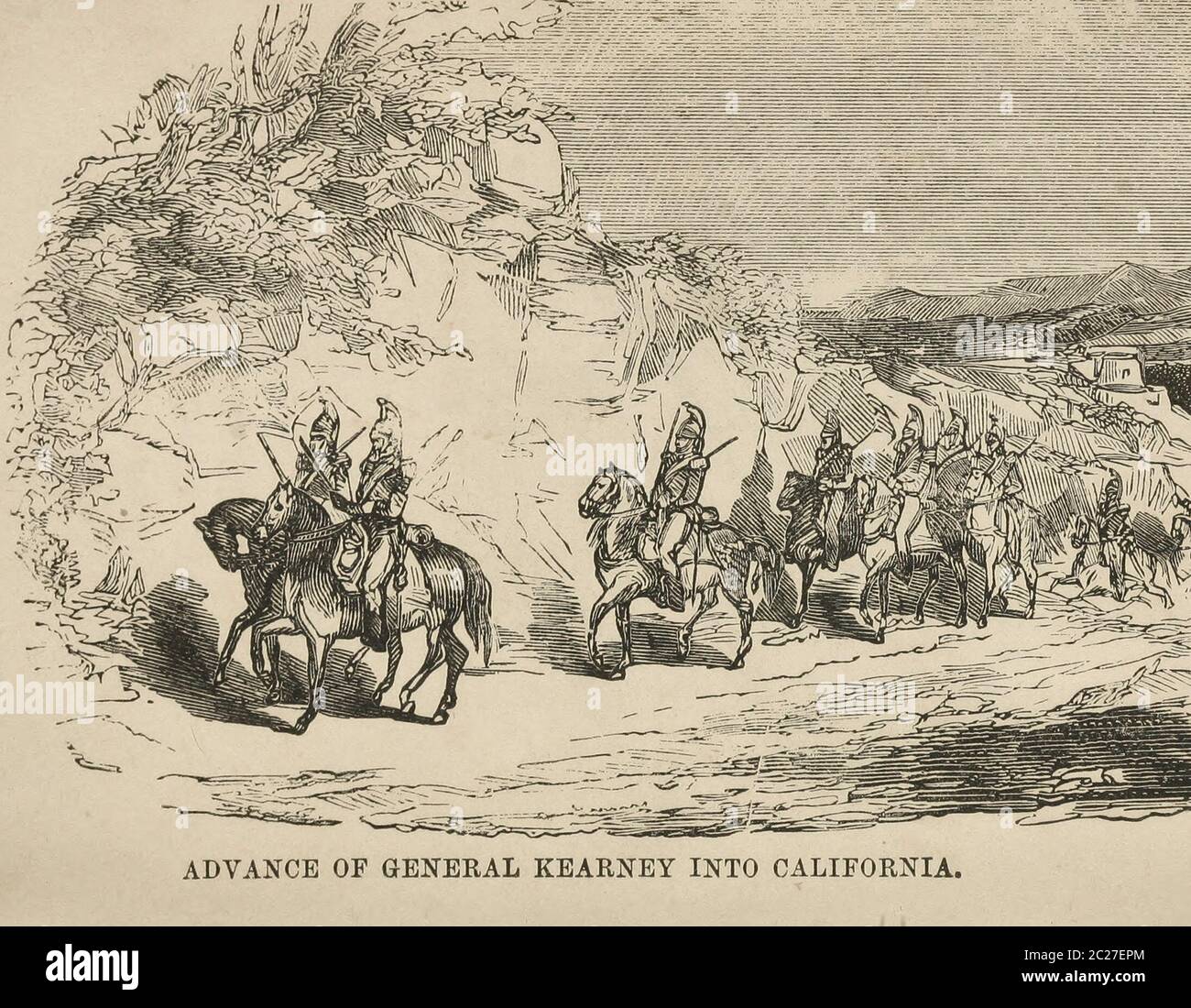 Advance of General Kearney into California during the Mexican War Stock ...