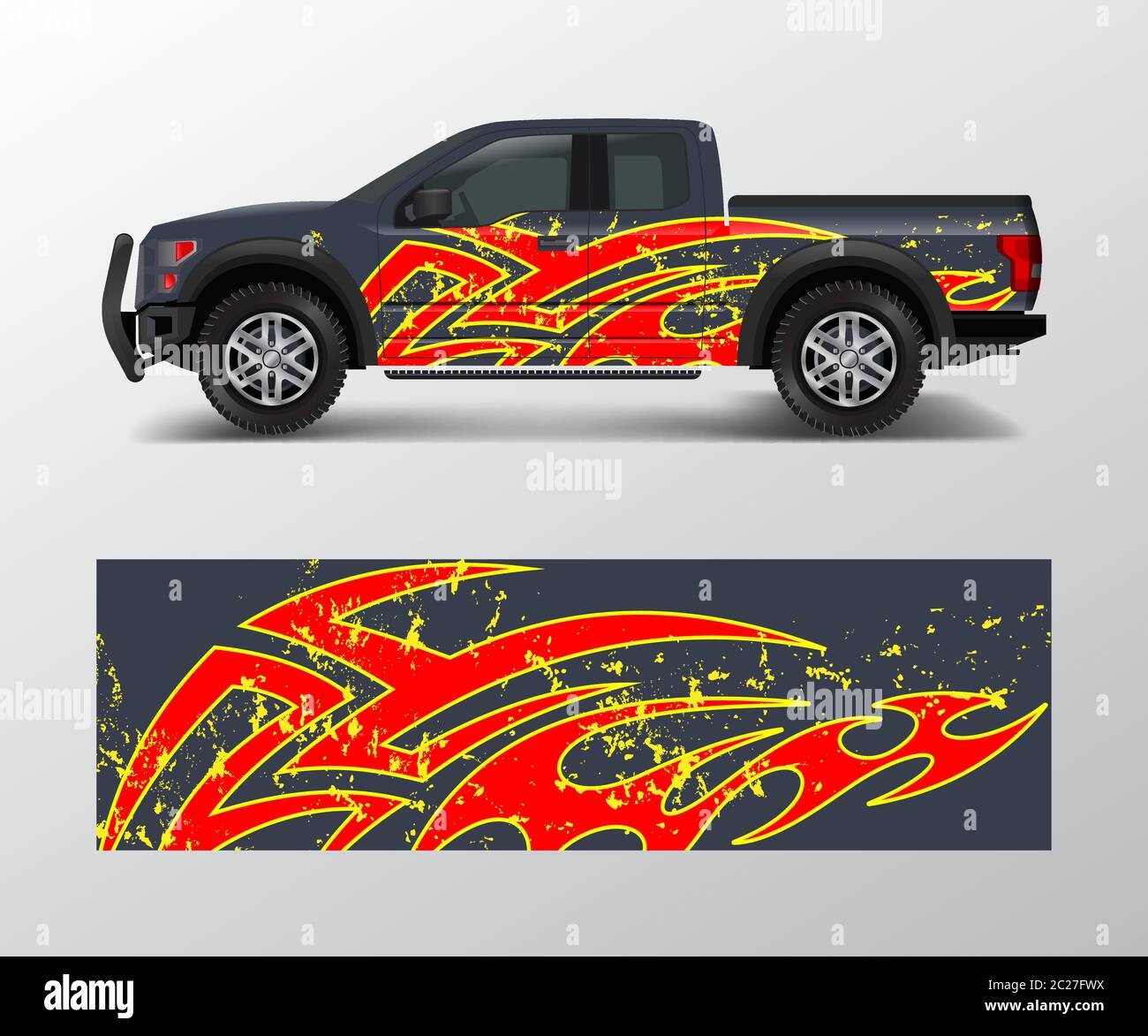 Truck and car graphic background wrap and vinyl sticker design vector ...
