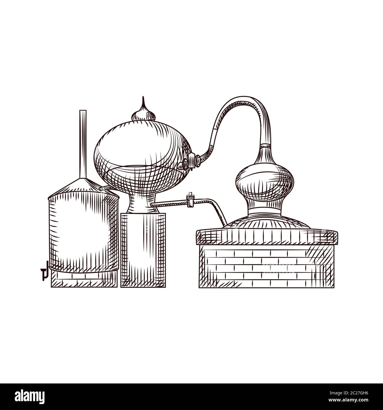 Whiskey distillery equipment Stock Vector Images - Alamy