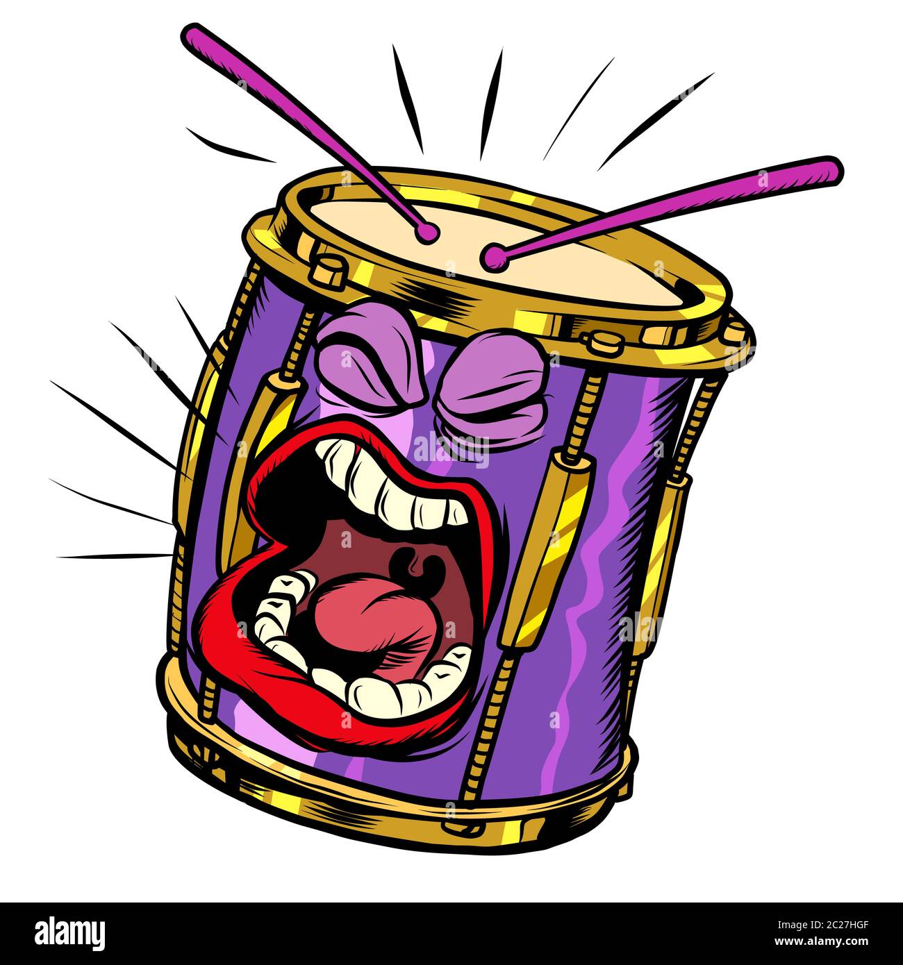 Emoji character emotion drum musical instrument. Pop art retro vector ...