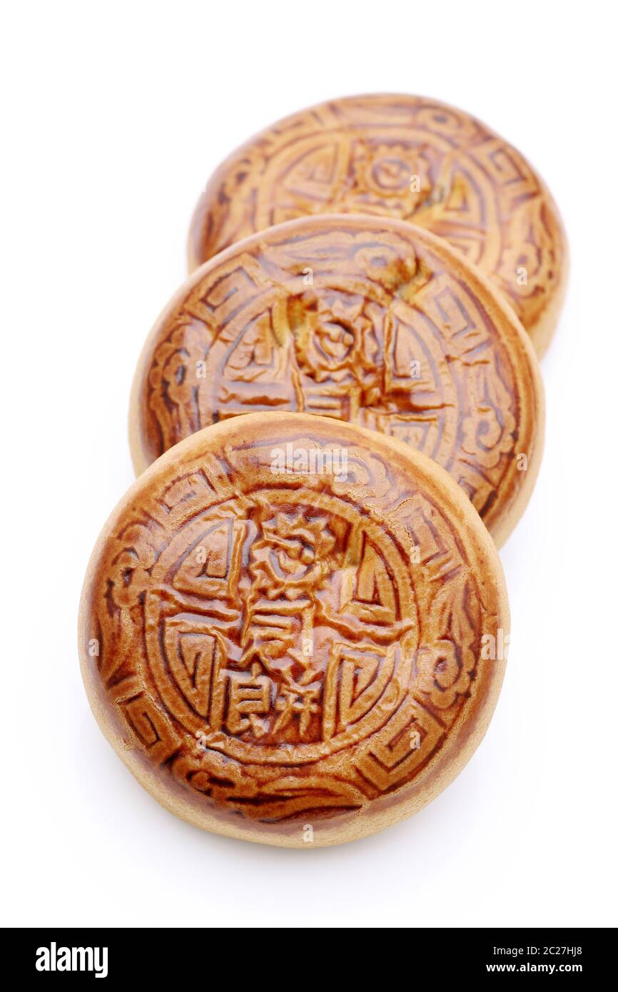 traditional chinese mooncake isolated on white background Stock Photo ...