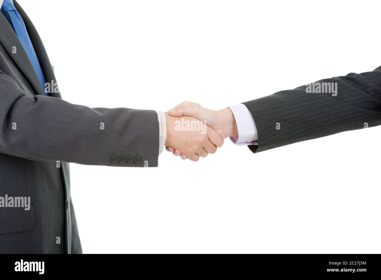 Business men hand shake isolated on white Stock Photo - Alamy