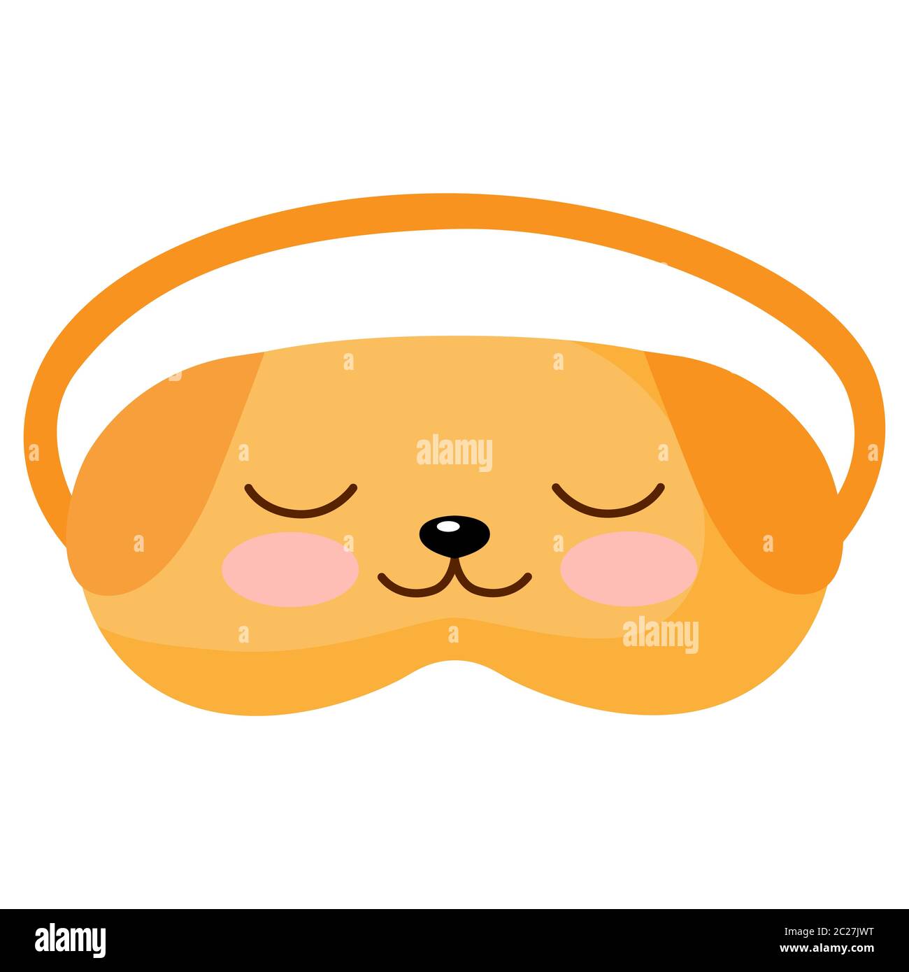 Children sleep mask dog on white background. Face mask for sleeping ...
