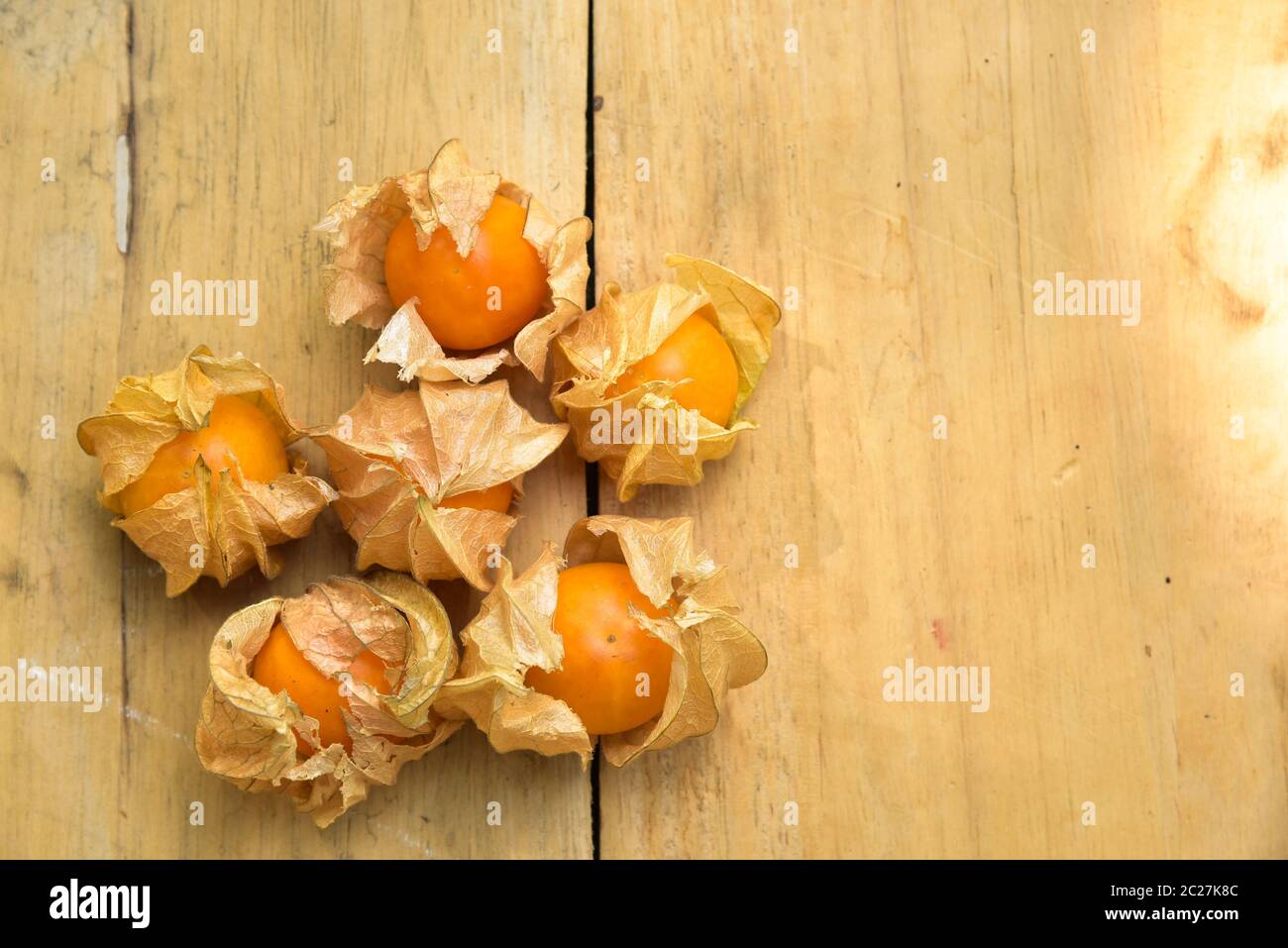 Top view and close up orange organic cape gooseberry fruit Stock Photo ...
