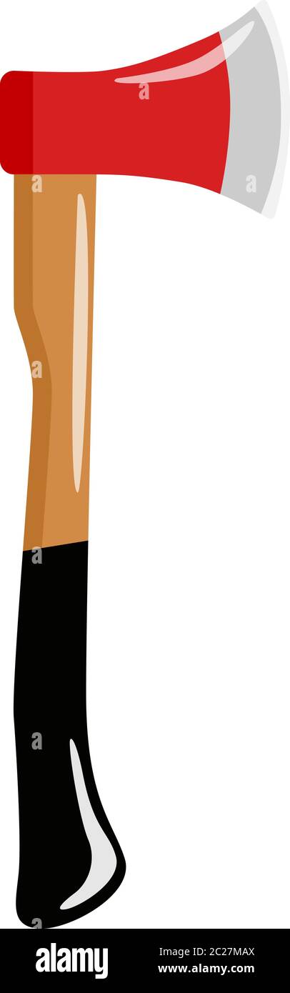 Red axe isolated in flat style. Fireman's axe. Lumberjack symbol ...