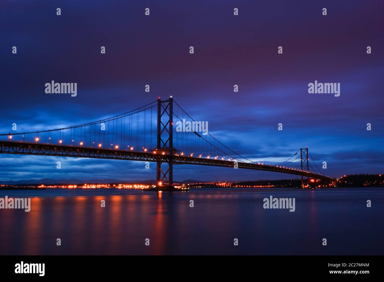 Forth Road Bridge at night Stock Photo - Alamy
